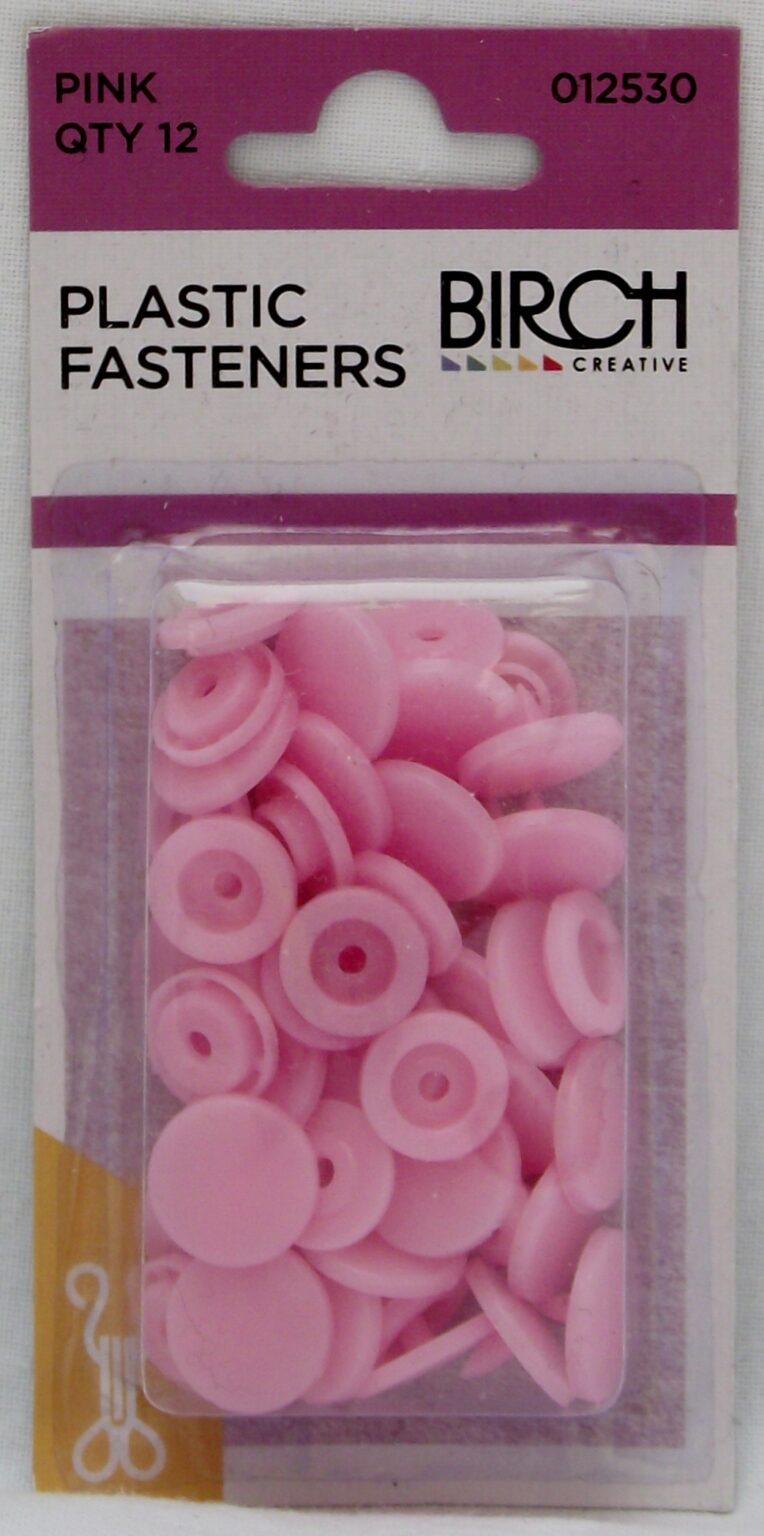 Plastic Fasteners PK12 PINK – Timaru Sewing Centre